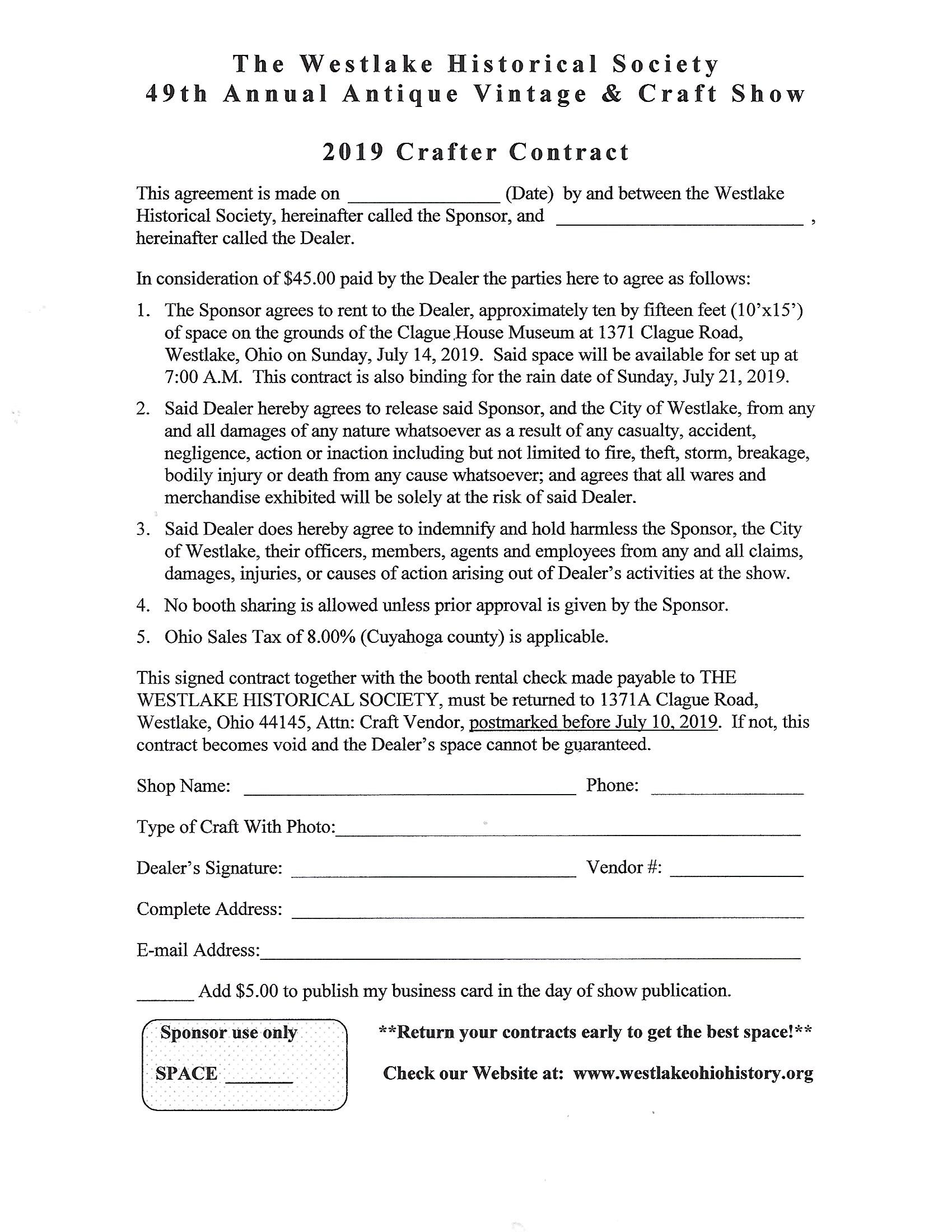 CRAFTER APPLICATION 2019